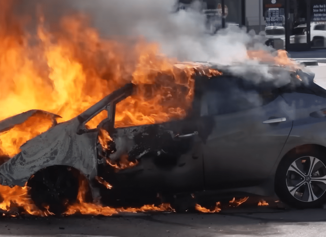 Electric vehicle explodes into fireball at charging station - Informing ...